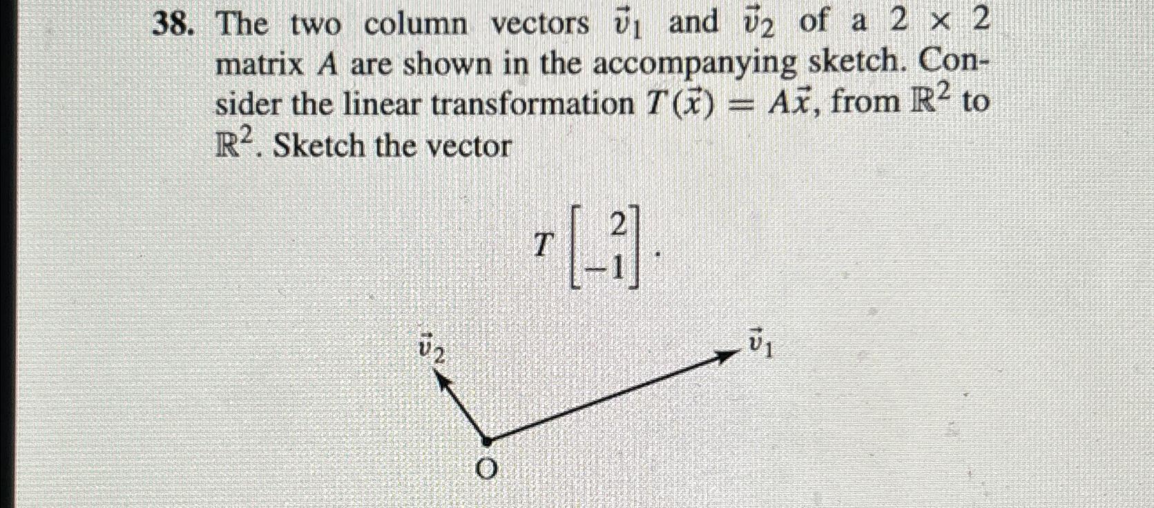 Solved The two column vectors vec(v)_(1) and vec(v)_(2) of a | Chegg.com