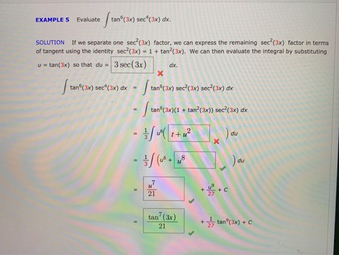 Solved EXAMPLE 2 Find sin$(7x) cos”7x) dx. SOLUTION We could | Chegg.com