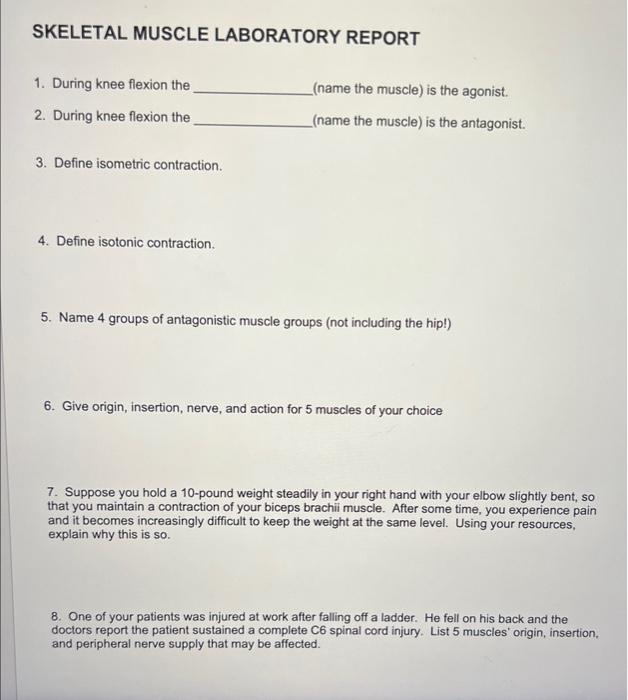Solved 4. Define isotonic contraction. 5. Name 4 groups of | Chegg.com