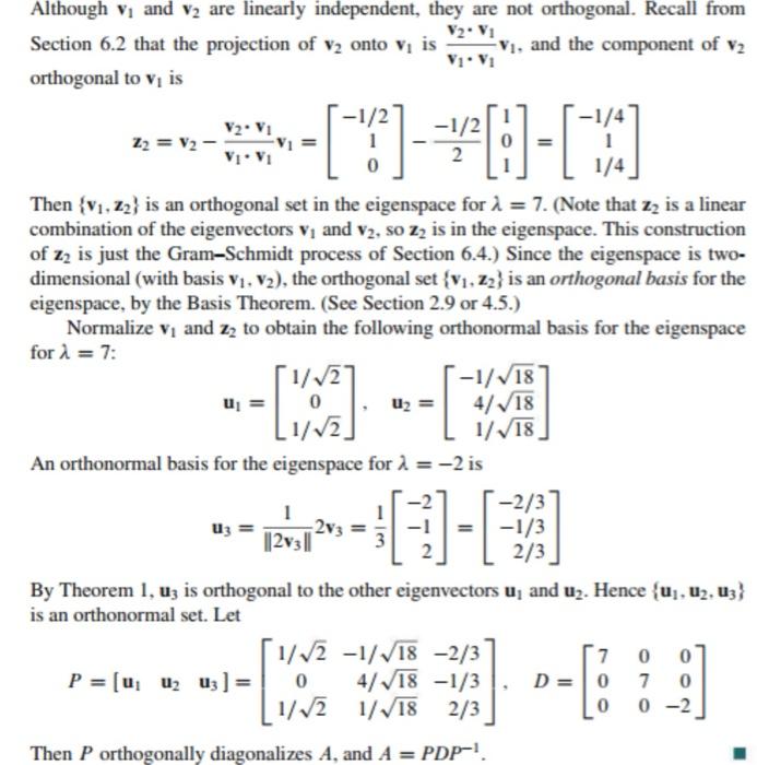 Solved EXAMPLE 3 Orthogonally diagonalize the matrix | Chegg.com