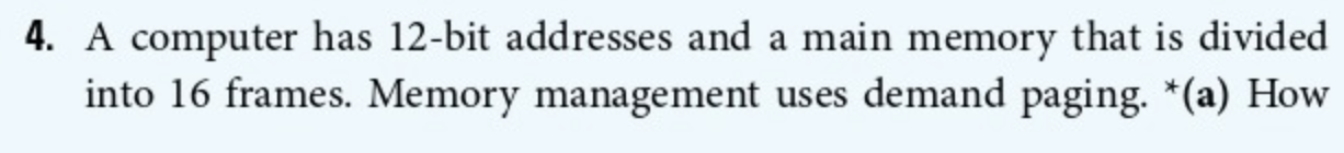 Solved A computer has 12-bit addresses and a main memory | Chegg.com