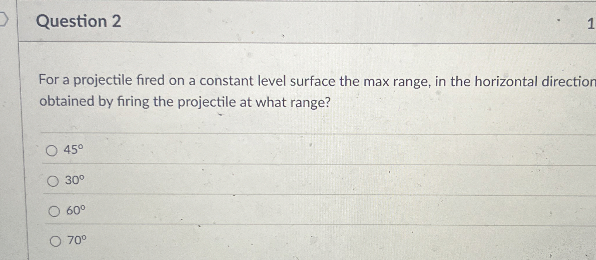 Solved Question 2For a projectile fired on a constant level | Chegg.com