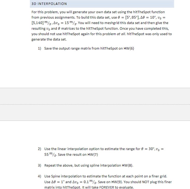 Solved 3D INTERPOLATIONFor this problem, you will generate | Chegg.com