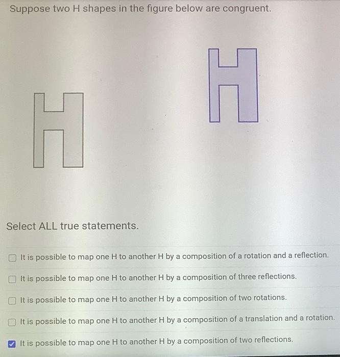 Solved Suppose two H shapes in the figure below are | Chegg.com