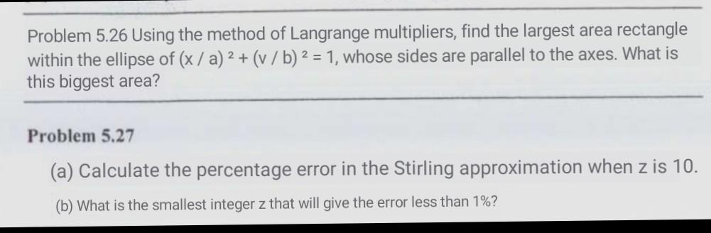 Solved Problem 5.26 Using the method of Langrange | Chegg.com