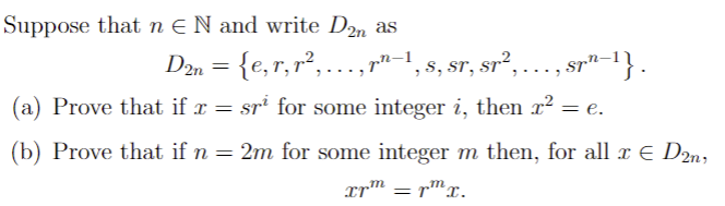 Solved Suppose that ninN and write D2n | Chegg.com