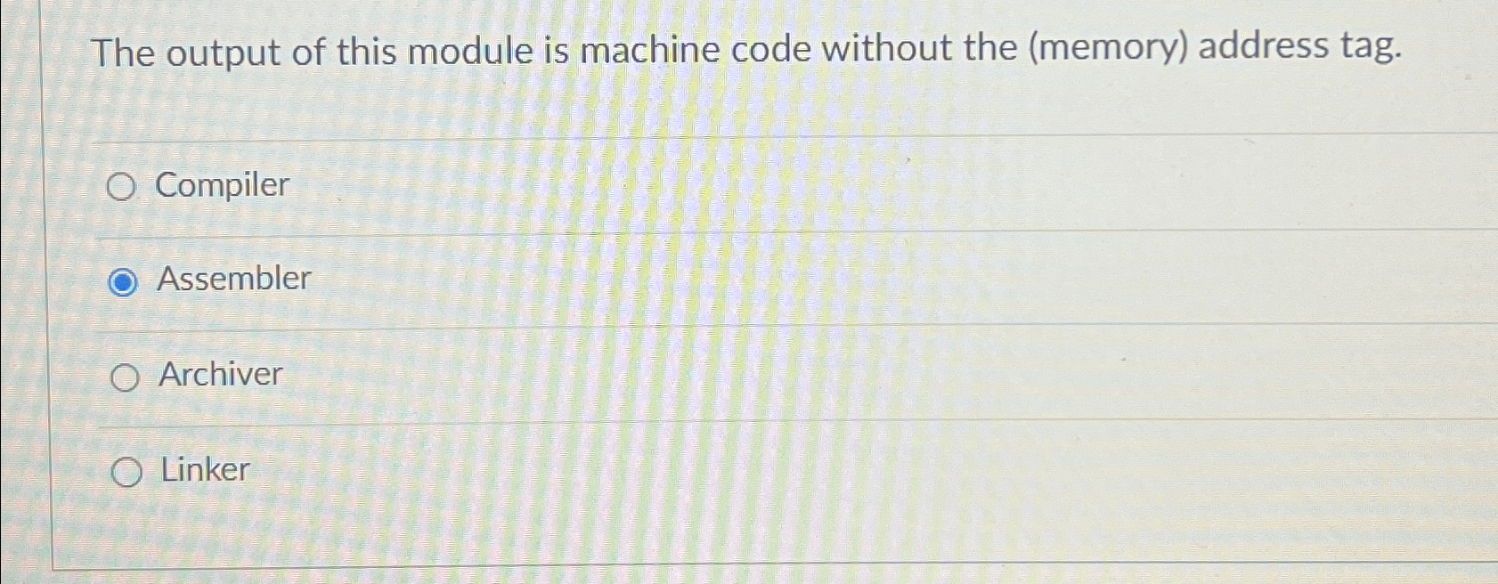Solved The output of this module is machine code without the | Chegg.com