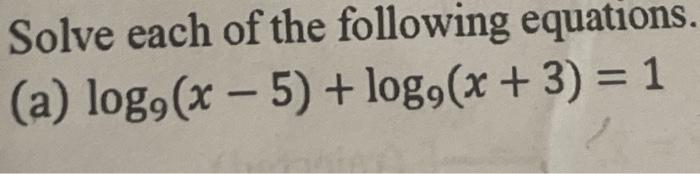 Solved Solve each of the following equations. (a) | Chegg.com