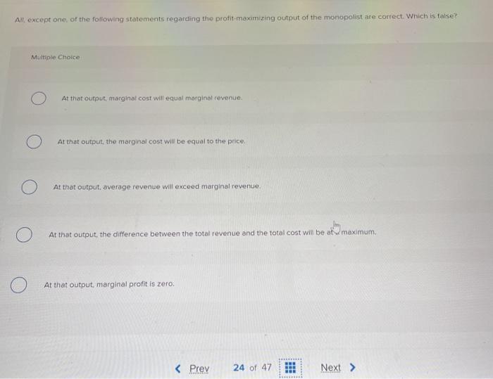 Solved All, except one of the following statements regarding | Chegg.com