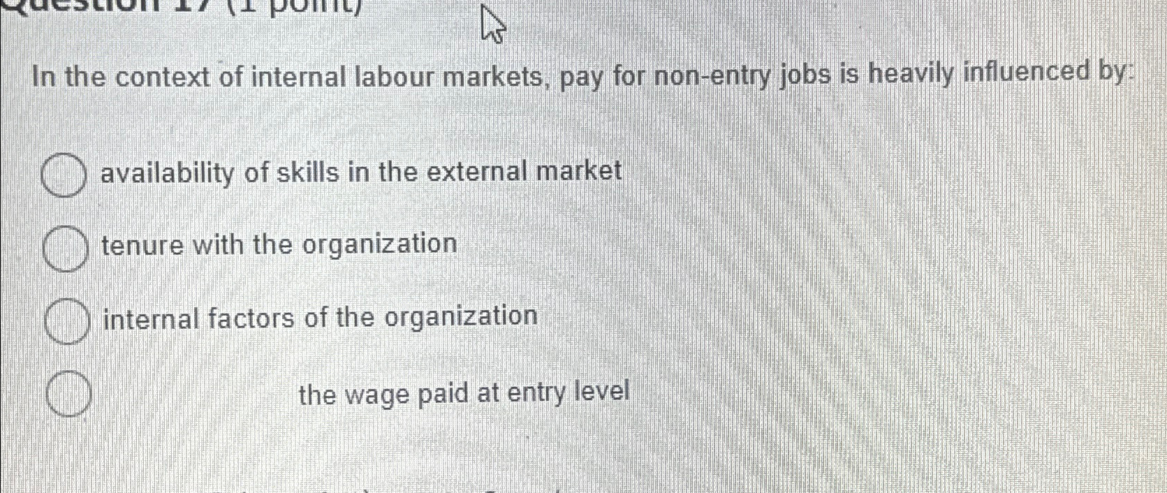 Solved In the context of internal labour markets, pay for | Chegg.com