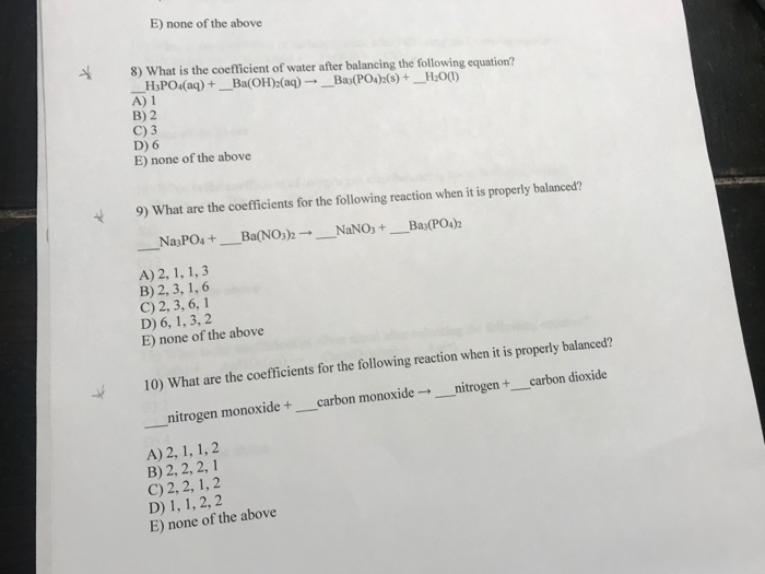 Solved E) none of the above 8) What is the coefficient of | Chegg.com