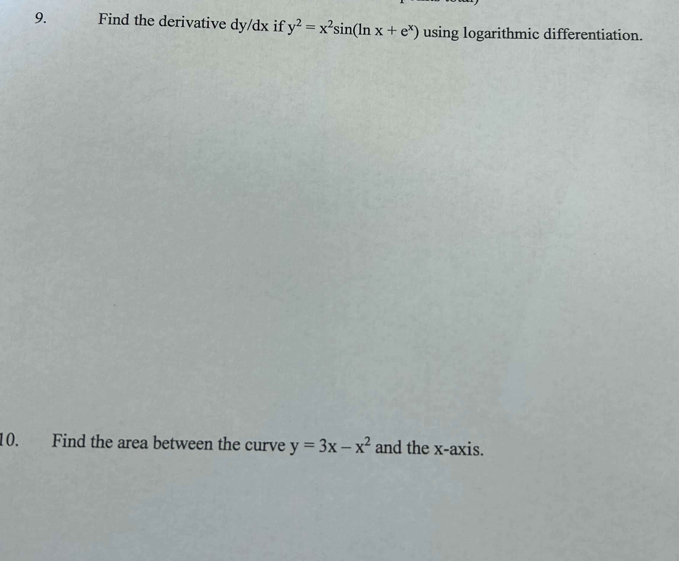 Solved Find the derivative dydx ﻿if y2=x2sin(lnx+ex) ﻿using | Chegg.com