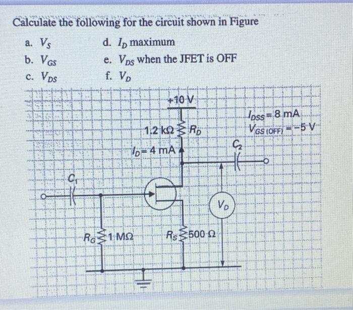 Solved Calculate the following for the circuit shown in | Chegg.com