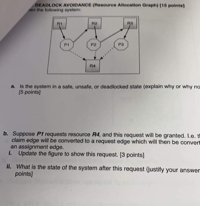 Solved DEADLOCK AVOIDANCE (Resource Allocation Graph) (15 | Chegg.com