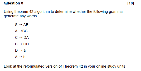 Question 3Using theorem 42 ﻿algorithm to ﻿determine | Chegg.com