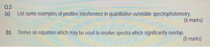 Solved Q.2 (a) List some examples of positive interference | Chegg.com