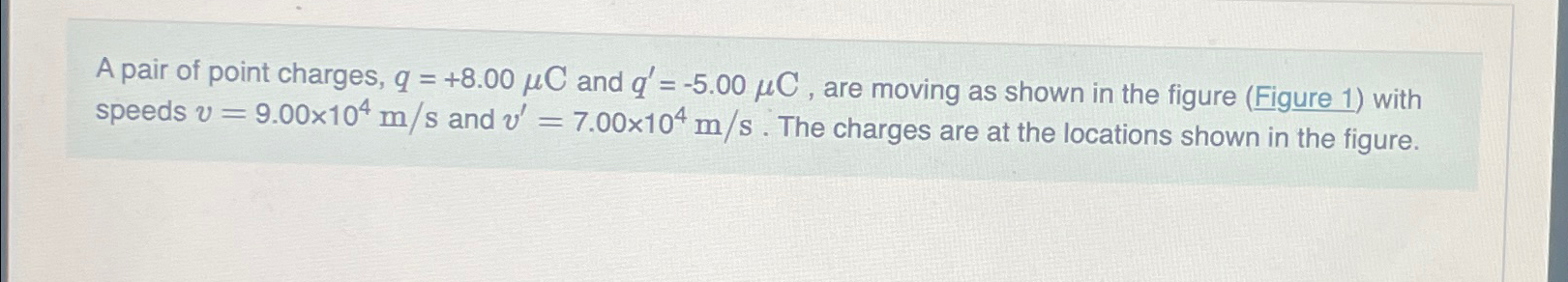 A pair of point charges, q=+8.00μC ﻿and q'=-5.00μC, | Chegg.com
