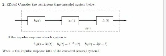 Solved 2. 25pts) Consider the continuous-time cascaded | Chegg.com