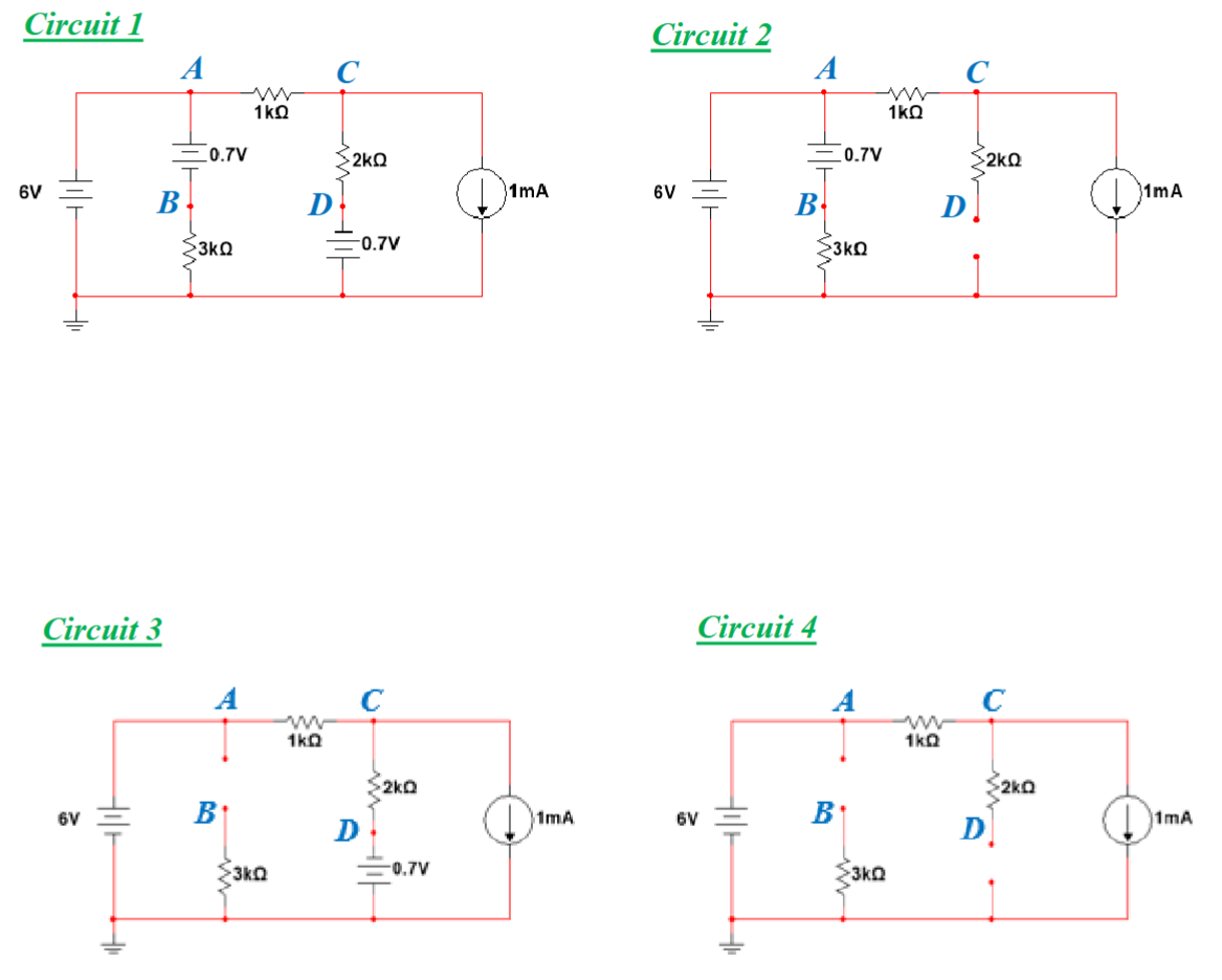 Solved 5. In ﻿each of ﻿the four circuits below, determine | Chegg.com