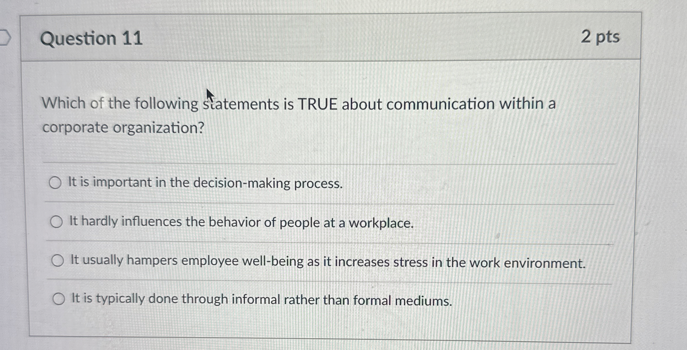 Solved Question 112 ﻿ptsWhich of the following statements is | Chegg.com