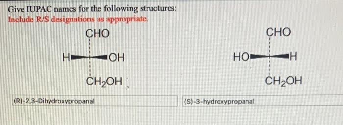 Solved Give IUPAC names for the following structures: | Chegg.com