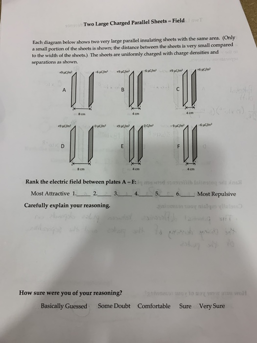Solved Two Large Charged Parallel Sheets - Field Each | Chegg.com
