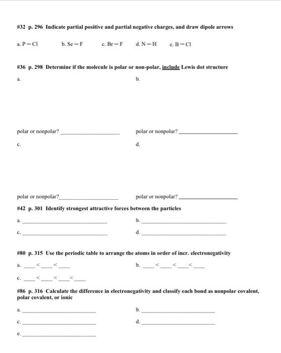 Solved 432 p. 296 Indicate partial positive and partial | Chegg.com