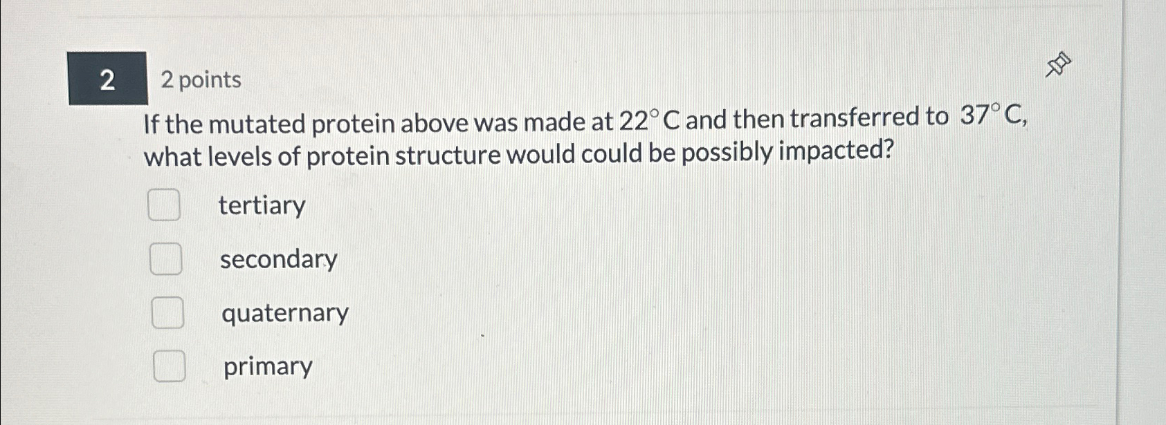 Solved 22 ﻿pointsIf the mutated protein above was made at | Chegg.com