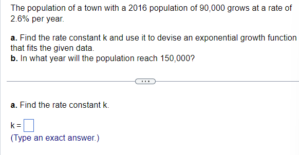 Solved Show me the steps to solve The population of a town | Chegg.com