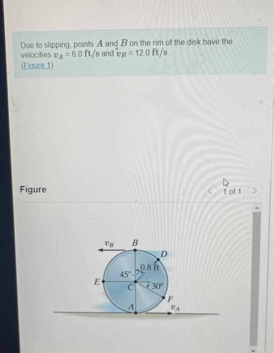 Solved Due to slipping points A and B on the rim of the disk | Chegg.com