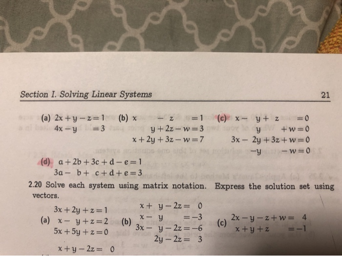Solved Solve eac system using matrix notation. Give each | Chegg.com