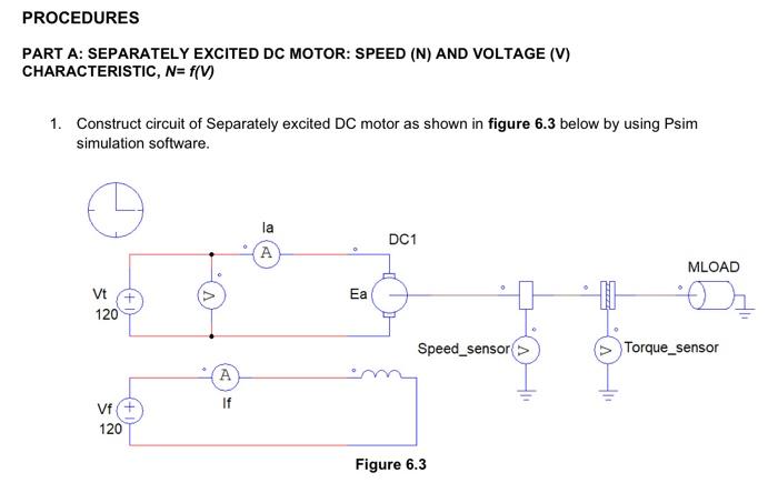 Solved PROCEDURES PART A: SEPARATELY EXCITED DC MOTOR: SPEED | Chegg.com