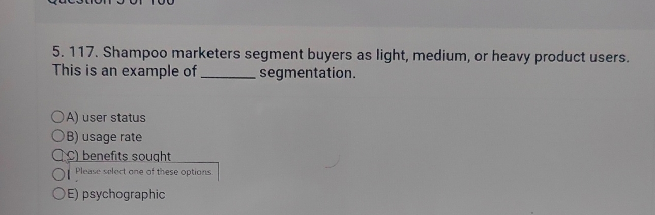 Solved Shampoo marketers segment buyers as light, medium, or | Chegg.com