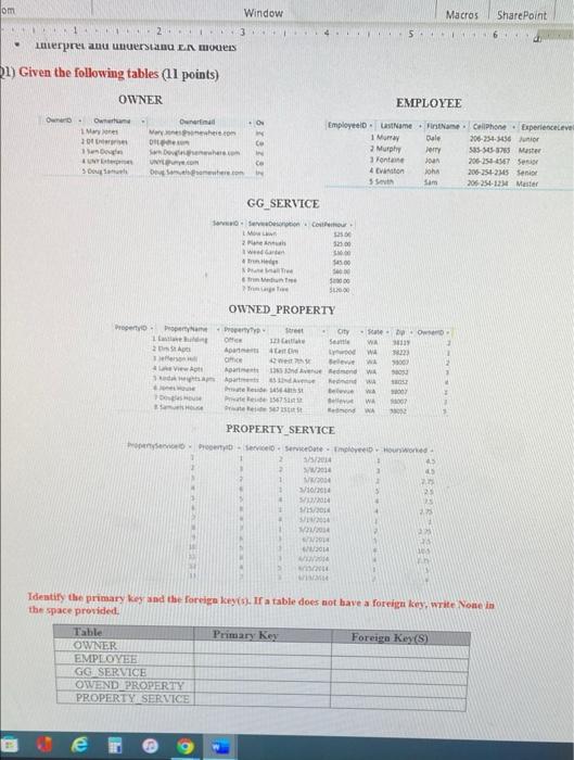 Solved om Window Macros SharePoint + merpretanu uuerstanu LN | Chegg.com