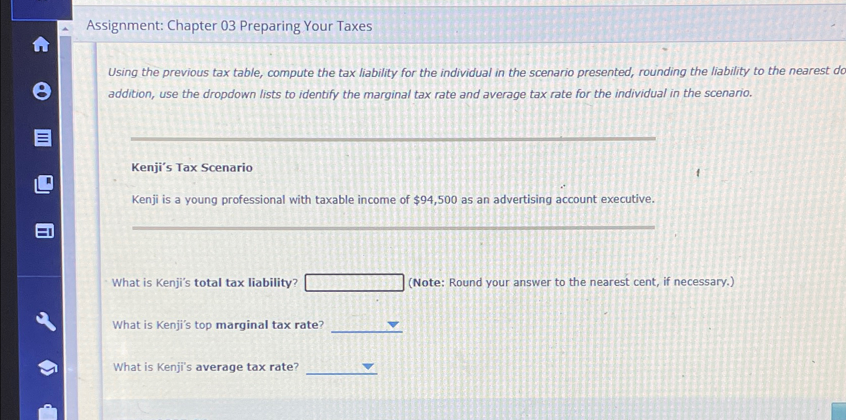 Solved Assignment: Chapter 03 ﻿Preparing Your TaxesUsing the | Chegg.com