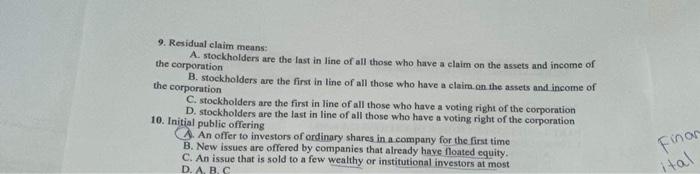 Solved PART 1 - MULTIPLE CHOICE QUESTIONS ( 2.5 mark) 1. | Chegg.com
