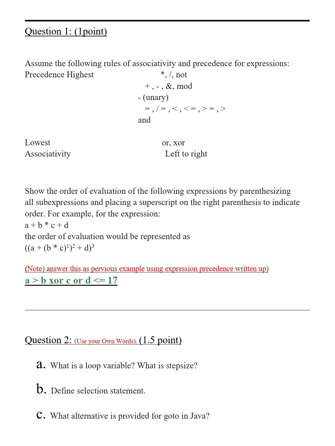 Solved Question 1: (1point)Assume the following rules of | Chegg.com