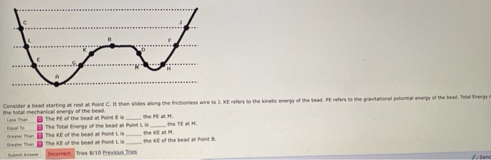 Solved Consider a bead starting at rest at Point C. It then | Chegg.com