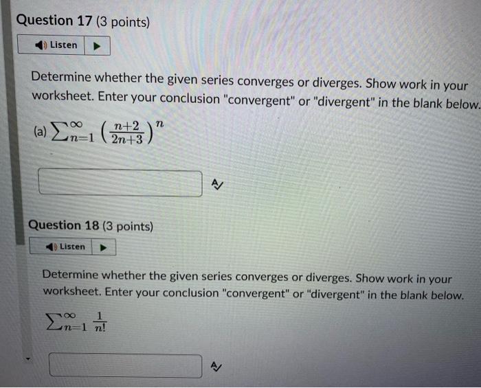 Determine whether the given series converges or | Chegg.com