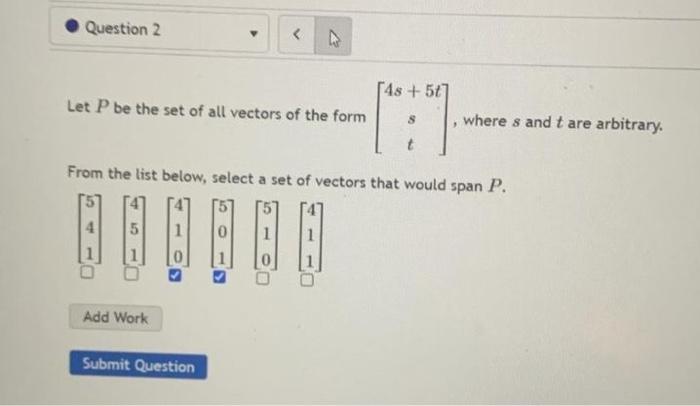 Solved Let P be the set of all vectors of the form | Chegg.com