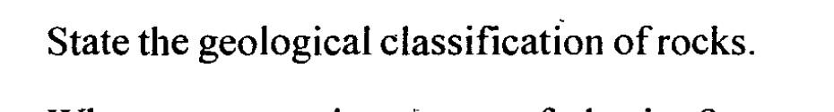 Solved State the geological classification of rocks. | Chegg.com
