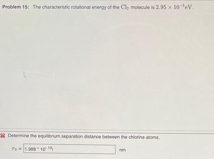Solved Problem 15: The characteristic rotational energy of | Chegg.com