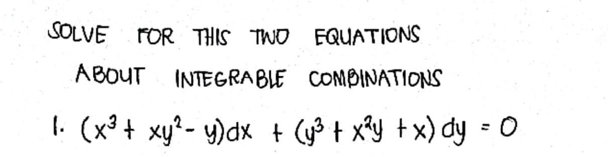 Solved SOLVE FOR THIS TWO EQUATIONS ABOUT INTEGRABLE | Chegg.com