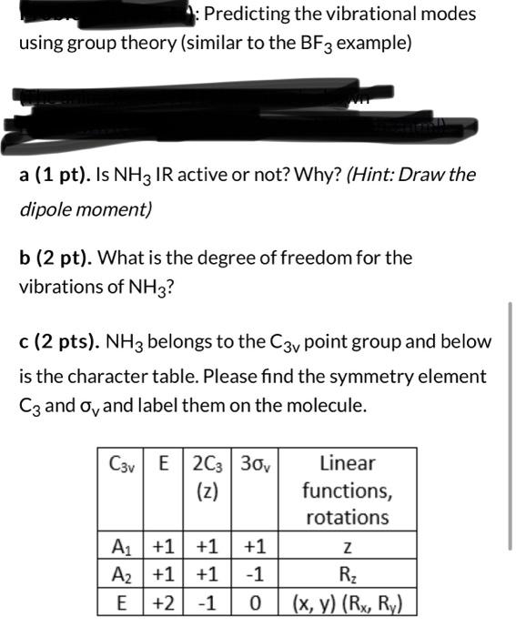 : Predicting the vibrational modes using group theory | Chegg.com