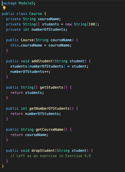 Solved (The Course class)Revise the Course class as | Chegg.com