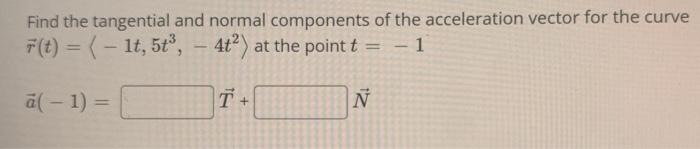 Solved Find the tangential and normal components of the | Chegg.com