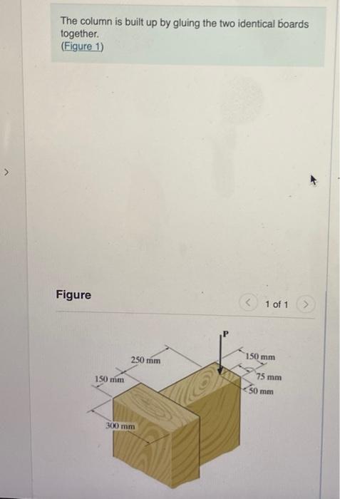 Solved The column is built up by gluing the two identical | Chegg.com