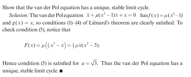 Solved show that the van der pol equation has a unique. | Chegg.com