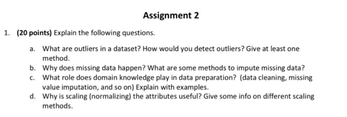 Solved Assignment 2 1 20 Points Explain The Following 