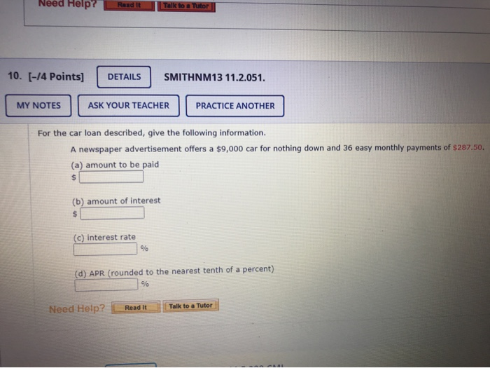 Solved Need Help? Rand It Talk to a Tutor 10. [-14 Points] | Chegg.com